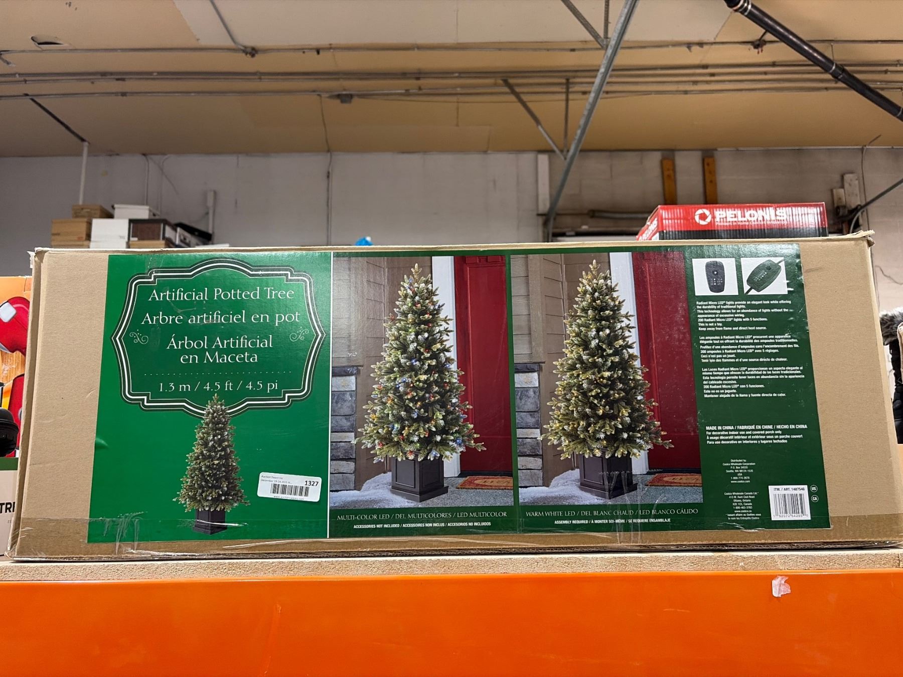 4.5 ft Pre-Lit Potted Aspen Artificial Christmas Tree, Color-Changing ...