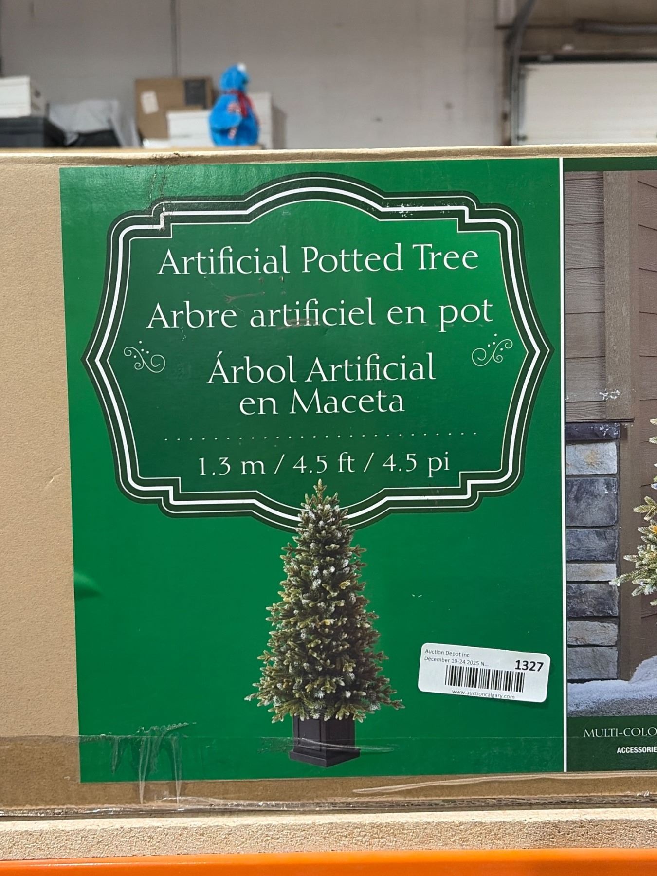 4.5 ft Pre-Lit Potted Aspen Artificial Christmas Tree, Color-Changing ...