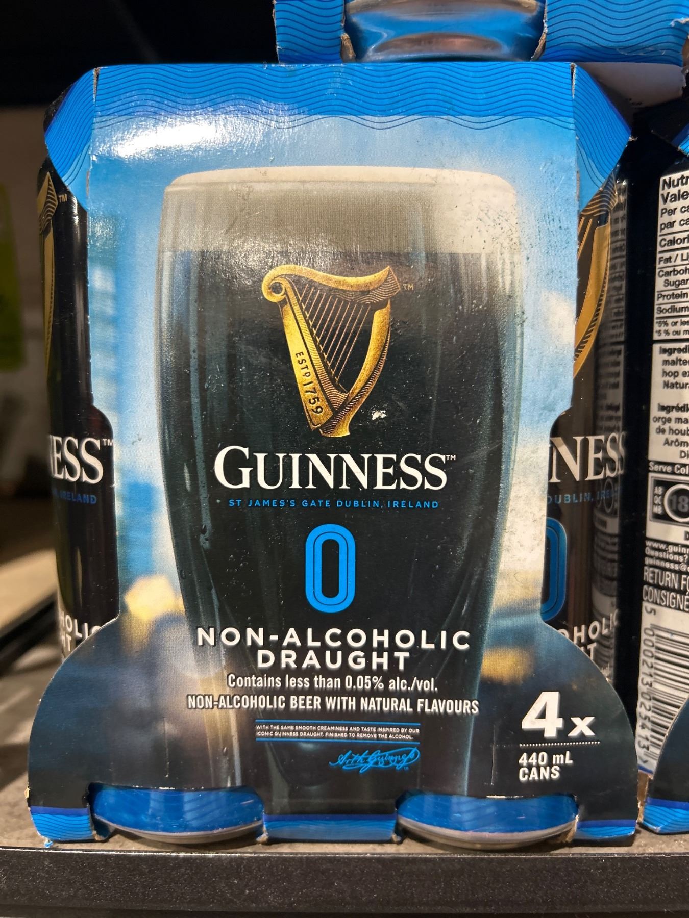 3 – Guinness Non-Alcoholic Draught Beer 12x440ml