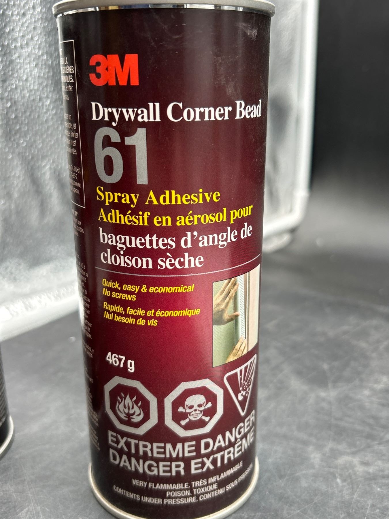3M™ Drywall Corner Bead Spray Adhesive, 61, red tint467g x 2