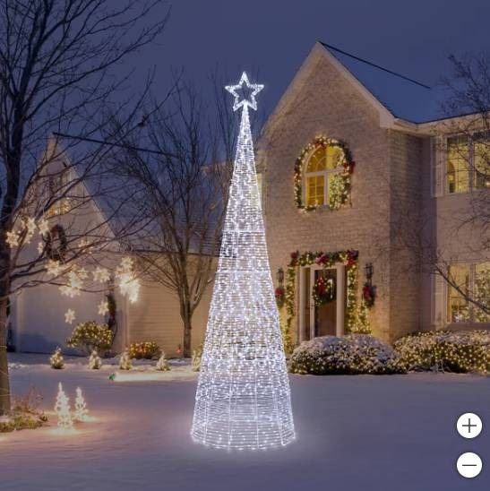 10′ LED Cone Tree With 2000 LED Micro Lights, Multi-Language Display