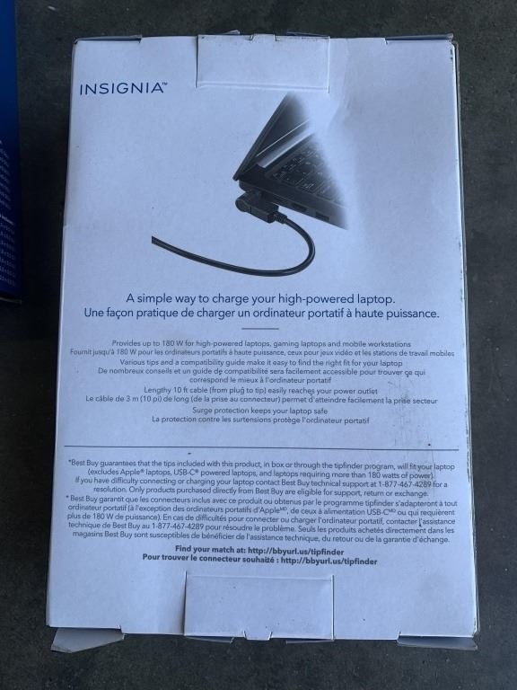 INSIGNIA HIGH POWER 180 WATT UNIVERSAL LAPTOP CHARGER, 65 WATT LAPTOP ...