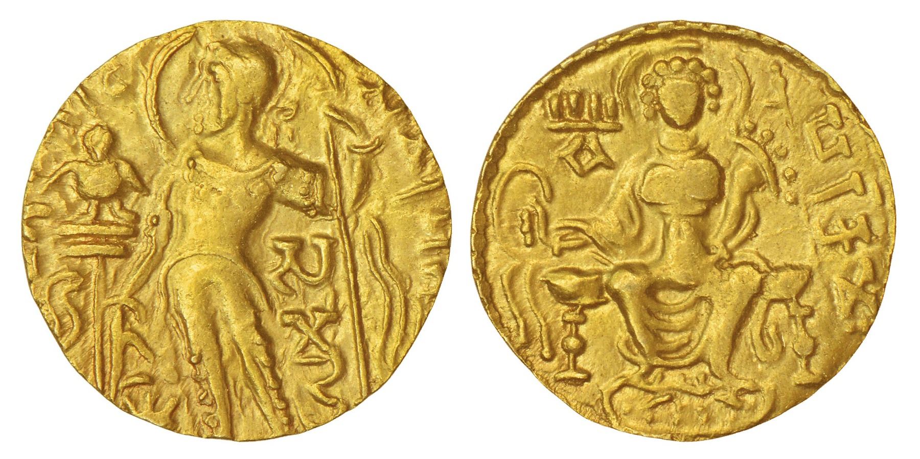 Ancient India: Gupta Empire, gold dinar of Samudra Gupta, 'Standard ...