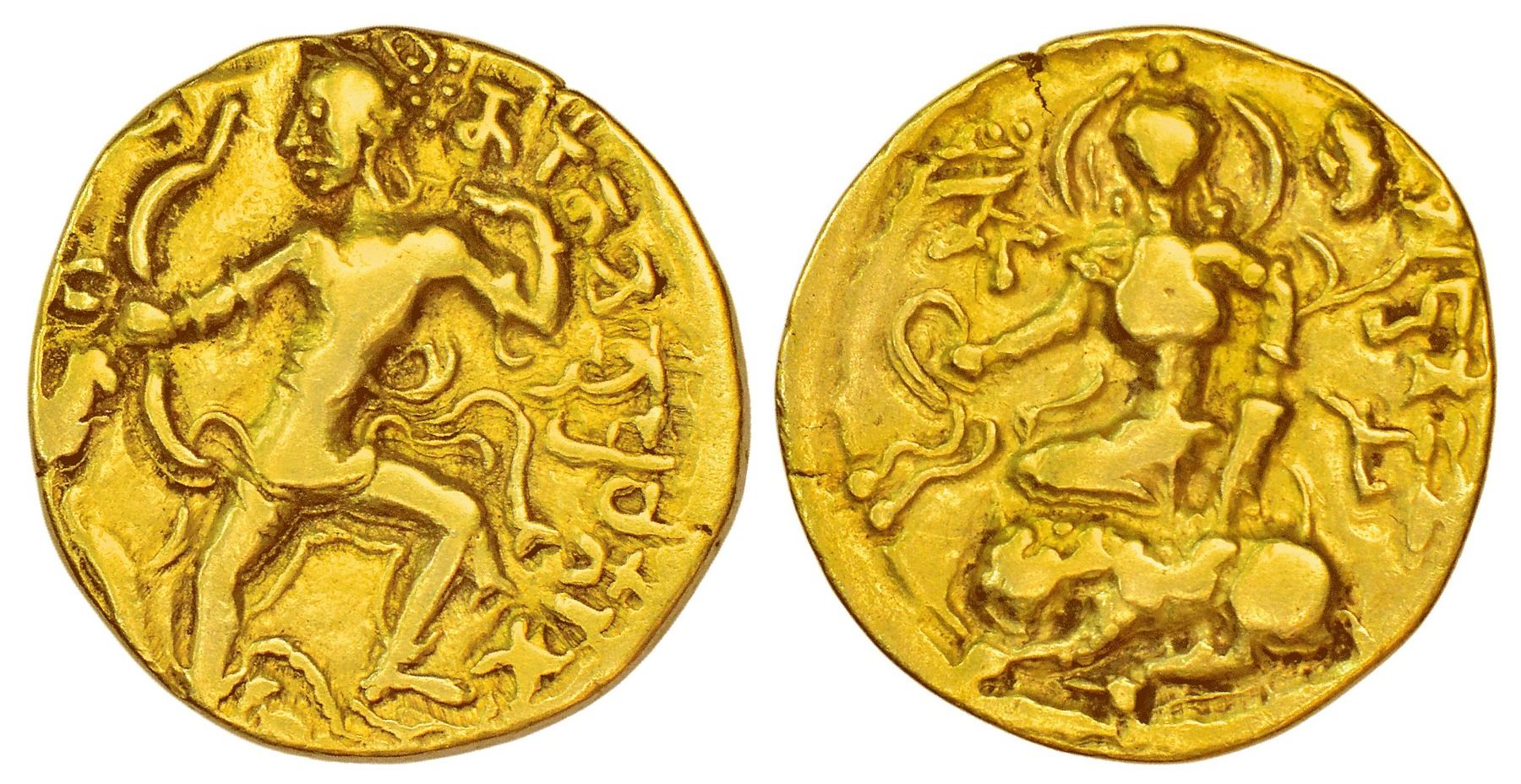 Ancient India: Gupta Empire - gold dinar of Chandragupta II (c.375-415 ...