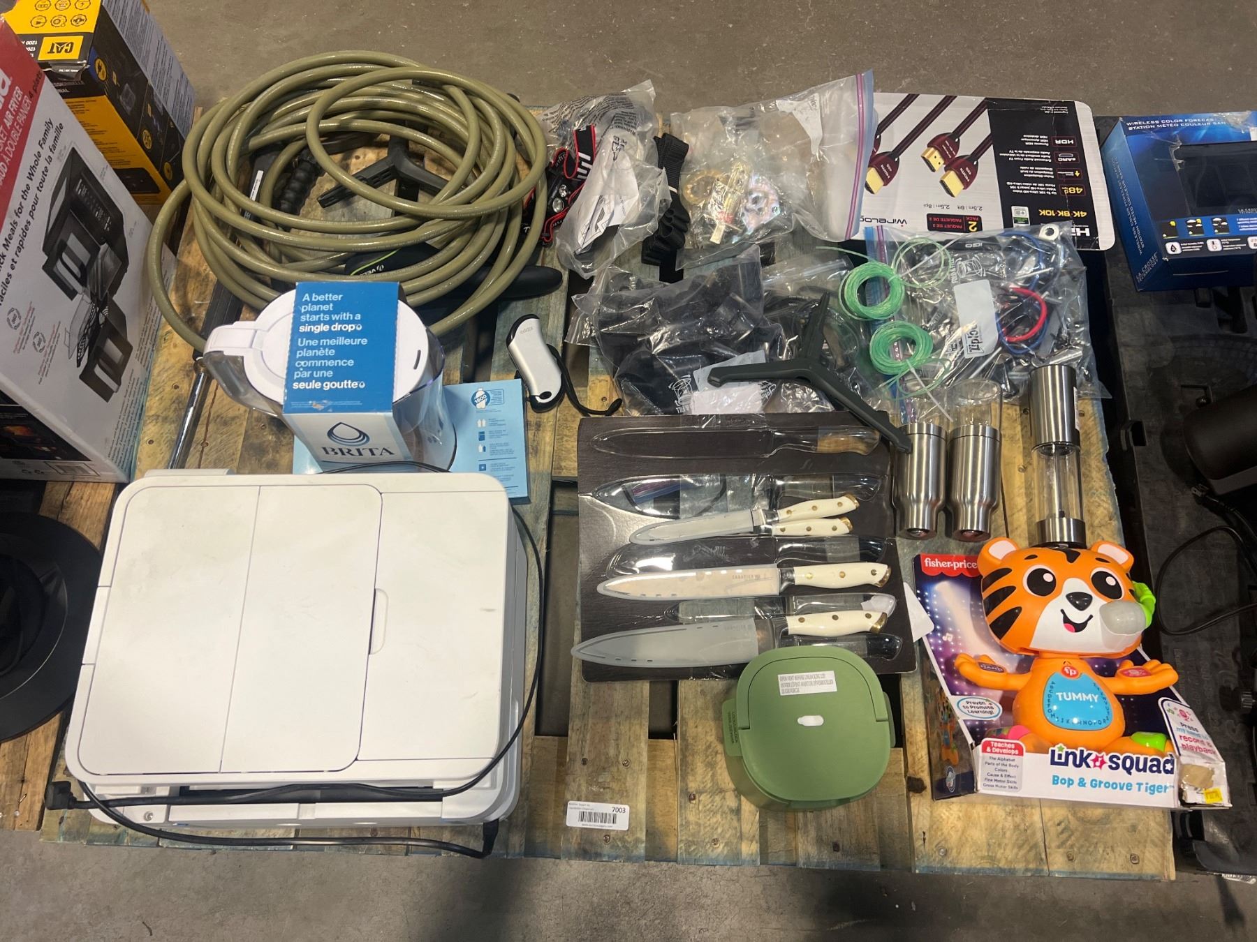PALLET LOT – Including Knives, Epson Printer, Tiger Toy, Brita Water ...