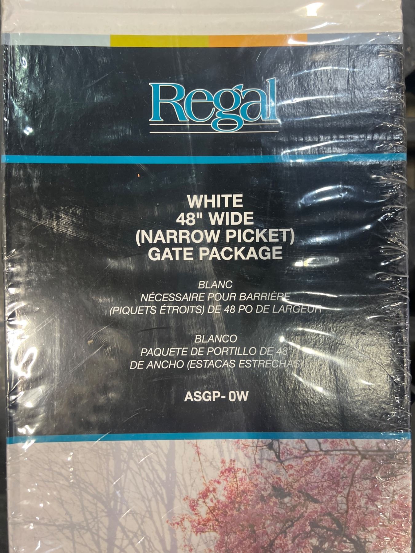 Regal White 48-inch Wide Narrow Picket Gate ASGP-0W