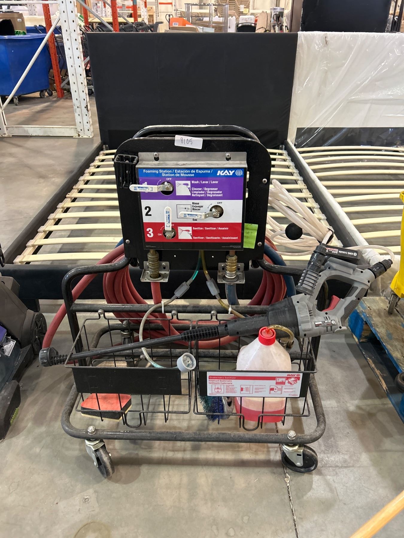Kay Foaming Station with Spray Gun and Hoses on Mobile Cart
