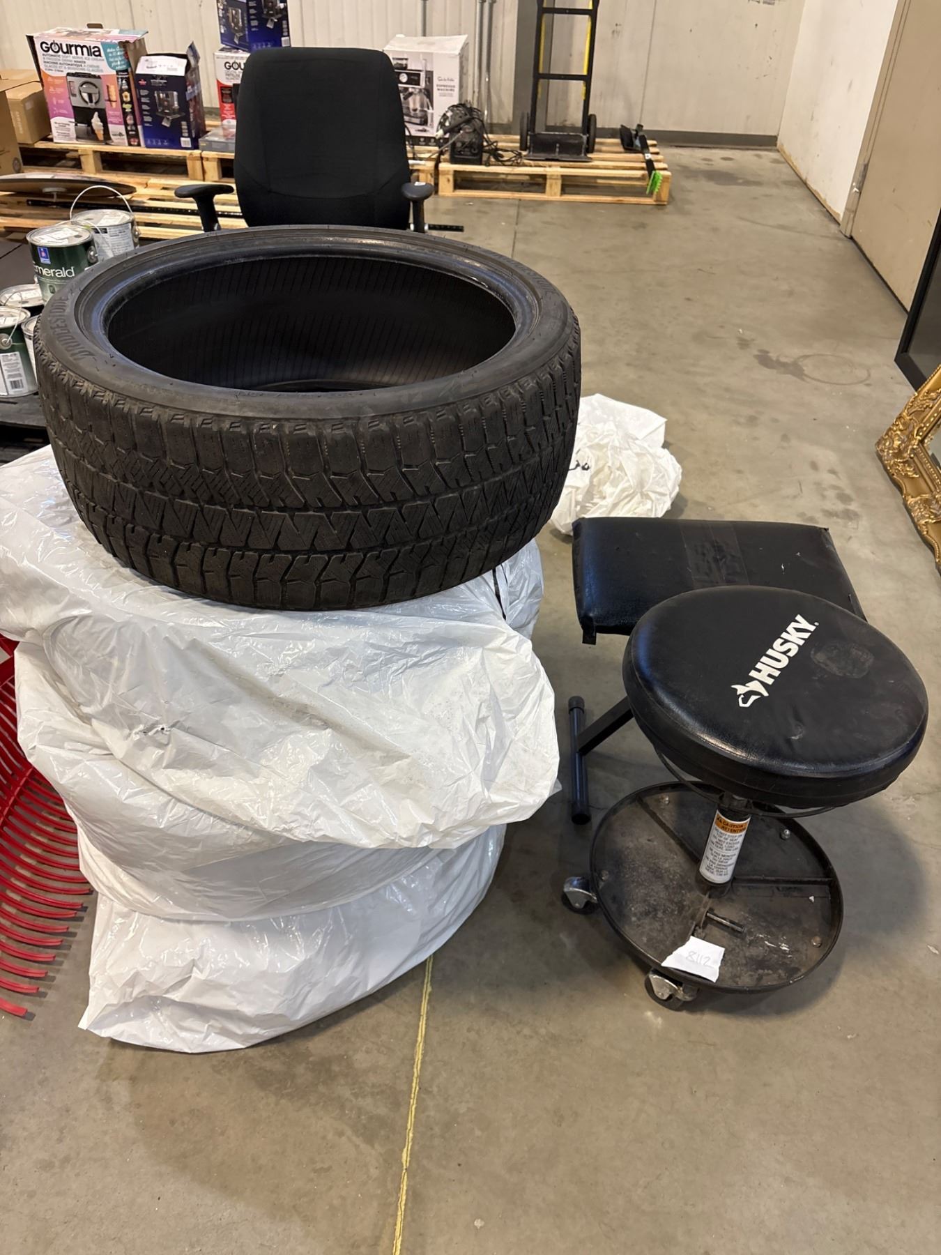 Husky Stool, Seat and 4 -Continental Winter Tire 225/40R18