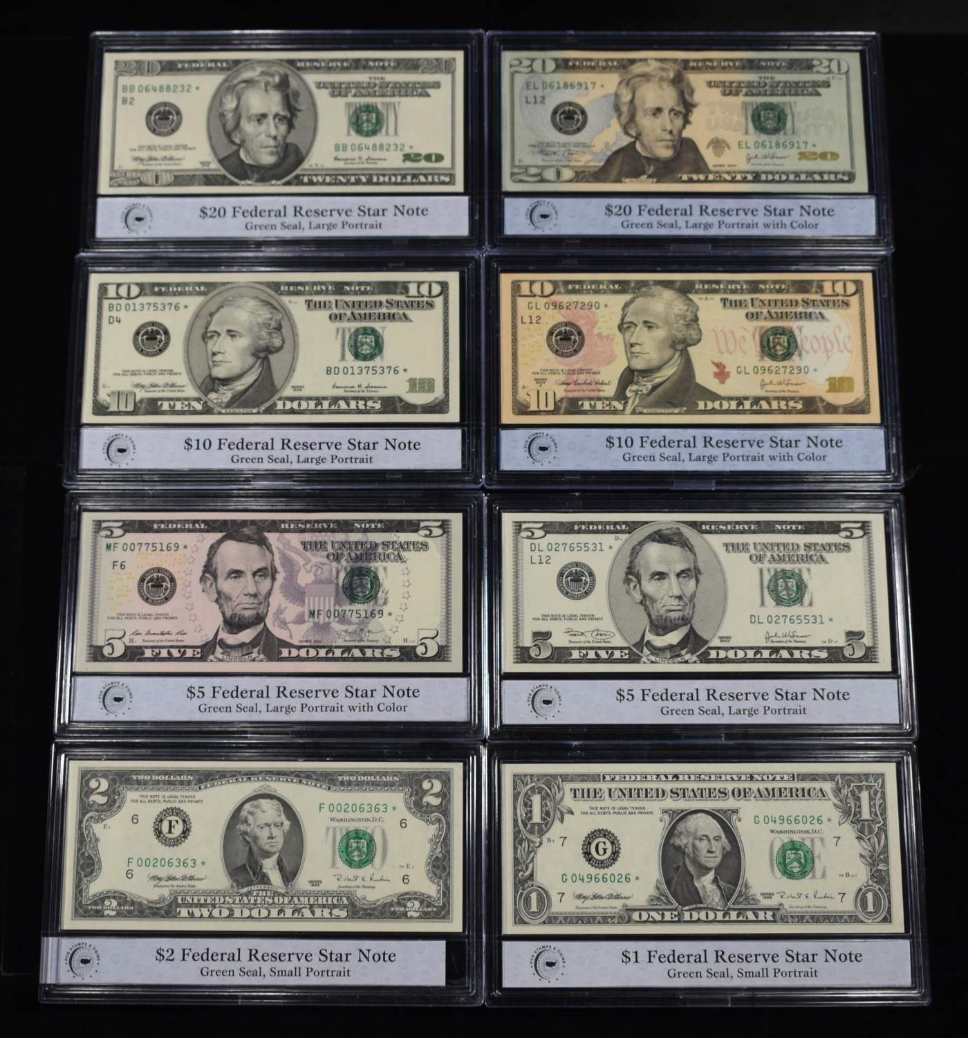 MODERN US STAR NOTES $73 FACE VALUE ALL IN HOLDERS