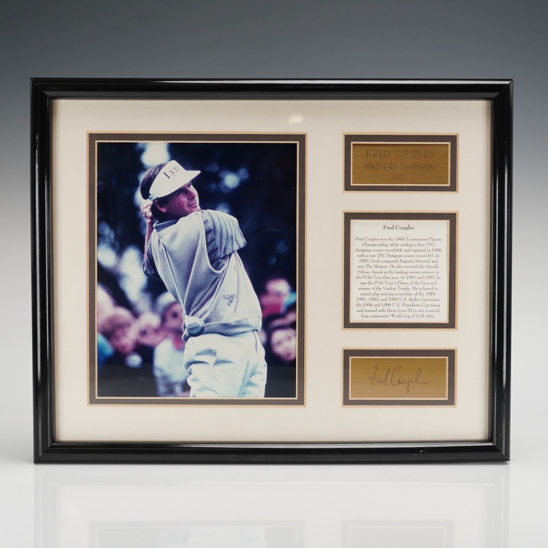 Framed Fred Couples 1992 Masters Champion Golf Commemorative Display