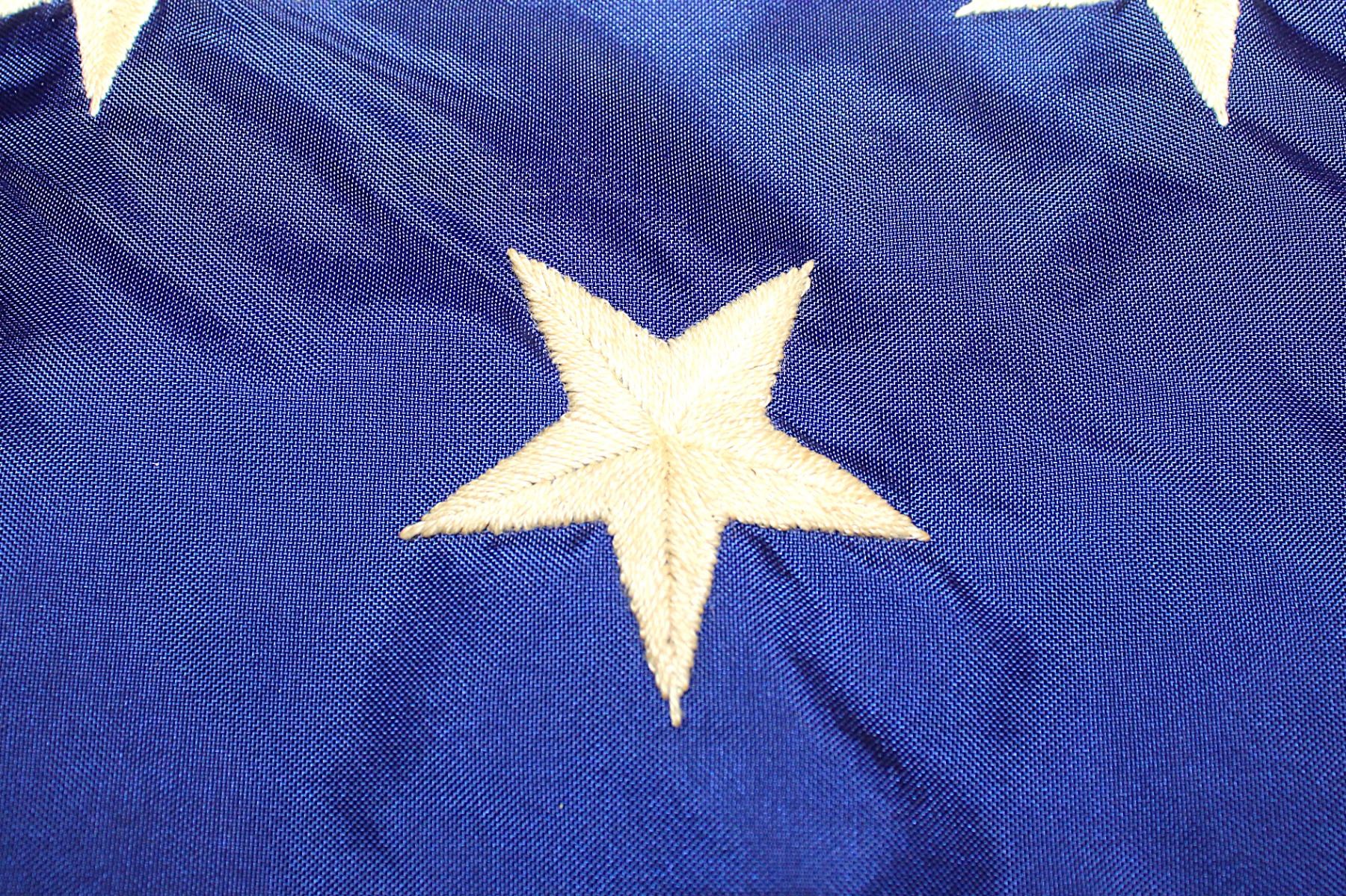 50 Star 68" X 62" US Flag- Vietnam Era Formal Flag- 109" Eagle Topped ...