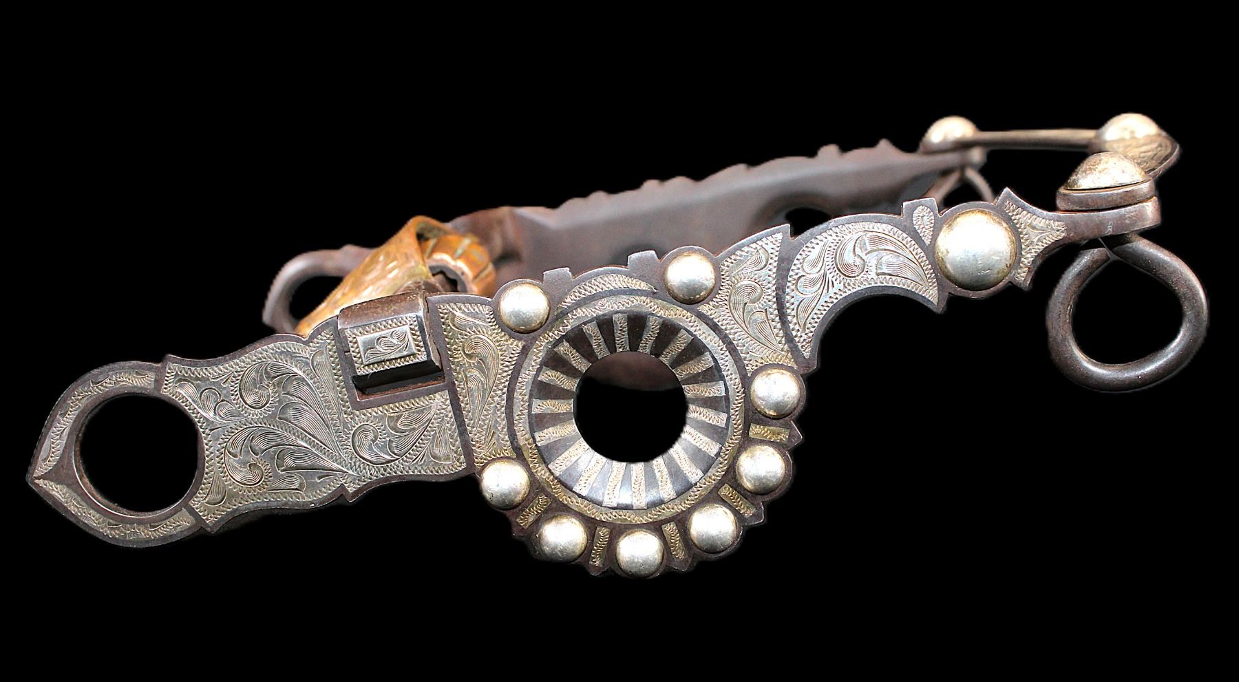 Marked Garcia 14959 Elko Nev Silver Inlaid Bit- Santa Barbara Cheek ...