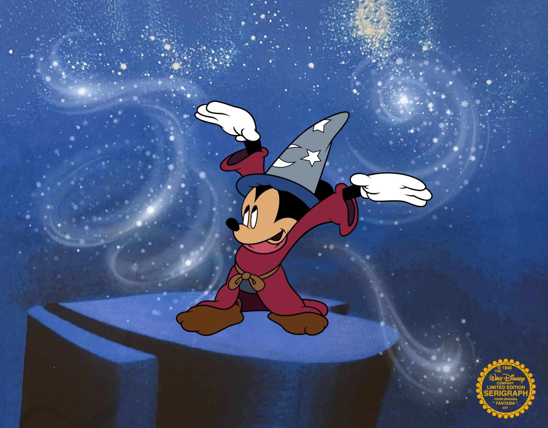 Disney MICKEY MOUSE FANTASIA SORCERER Sericel Animation Art Cel