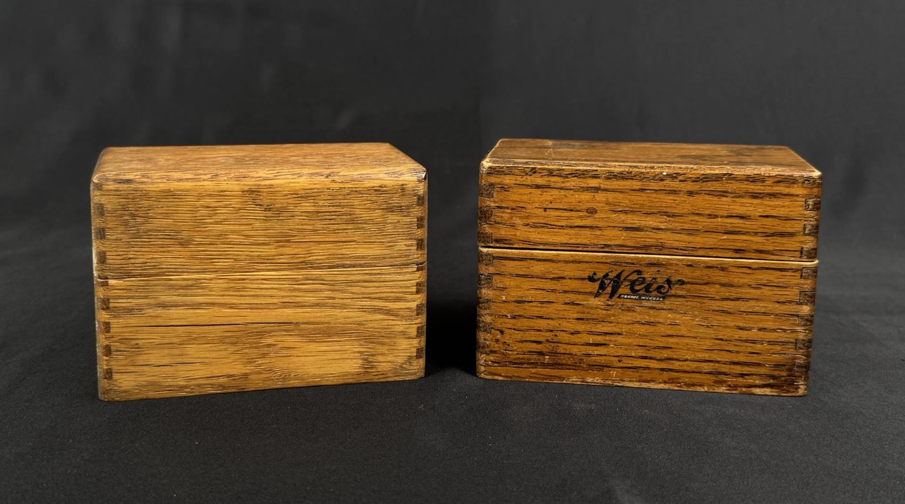 Antique Oak Recipe Boxes