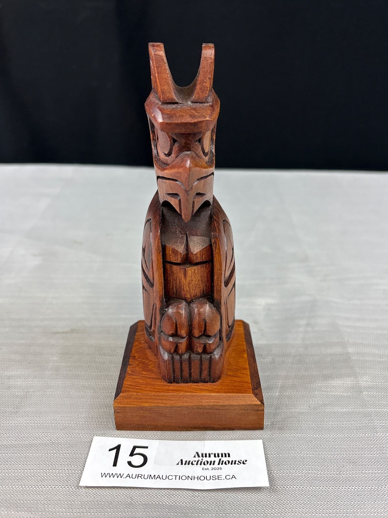 Very Nicely Carved 16" Tall Thunderbird West Coast Native Musqueam Signed