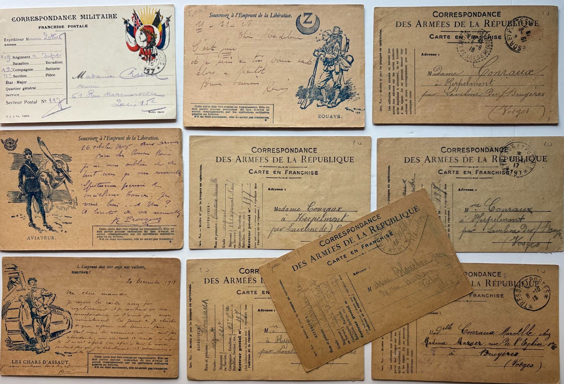 Vintage Postcards; Lot 102 various WW1 Postcards displaying various War ...