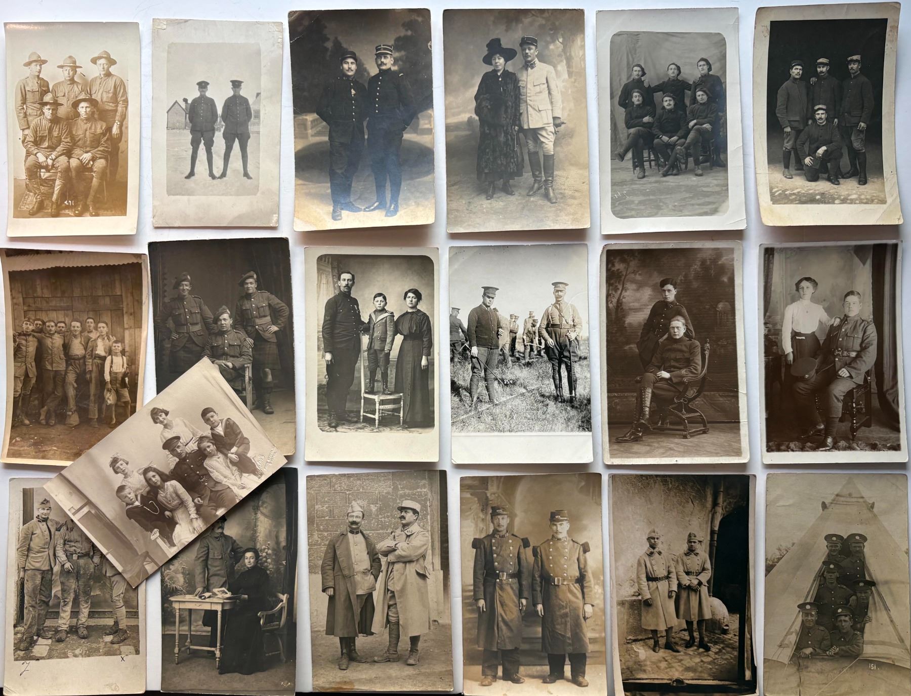 Vintage Postcards; Lot 80 various WW1 Postcards displaying Group ...