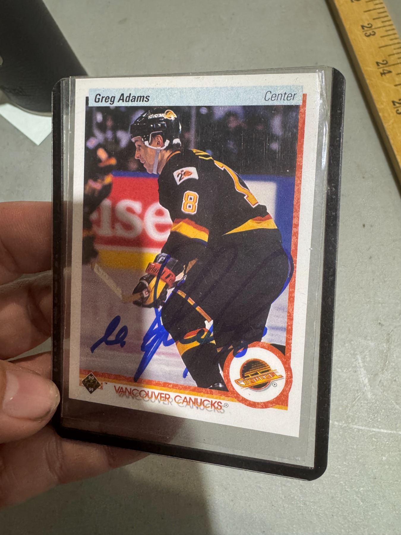 Greg Adams double-sided signed card authenticity up to buyer to verify ...
