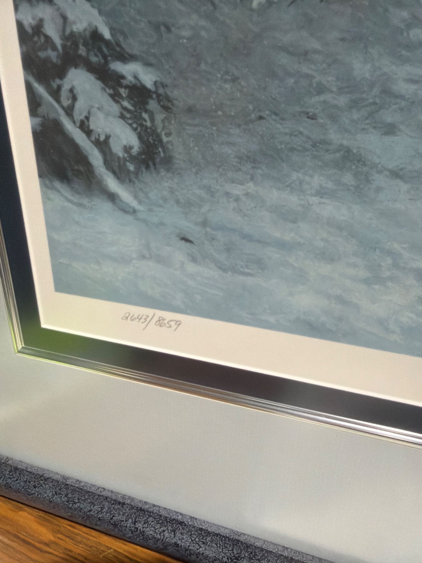 Robert Bateman Descending Shadows Timber Wolves 2643/8659 Measures 40x33