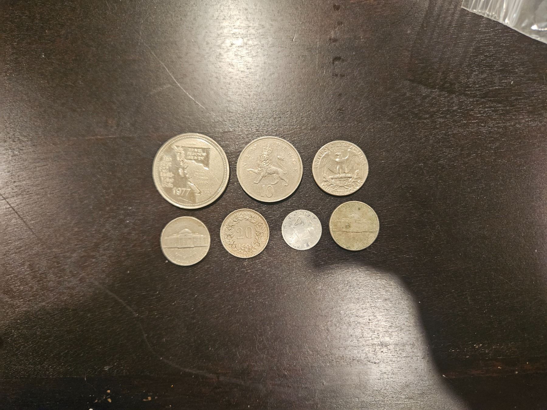 Assorted coins