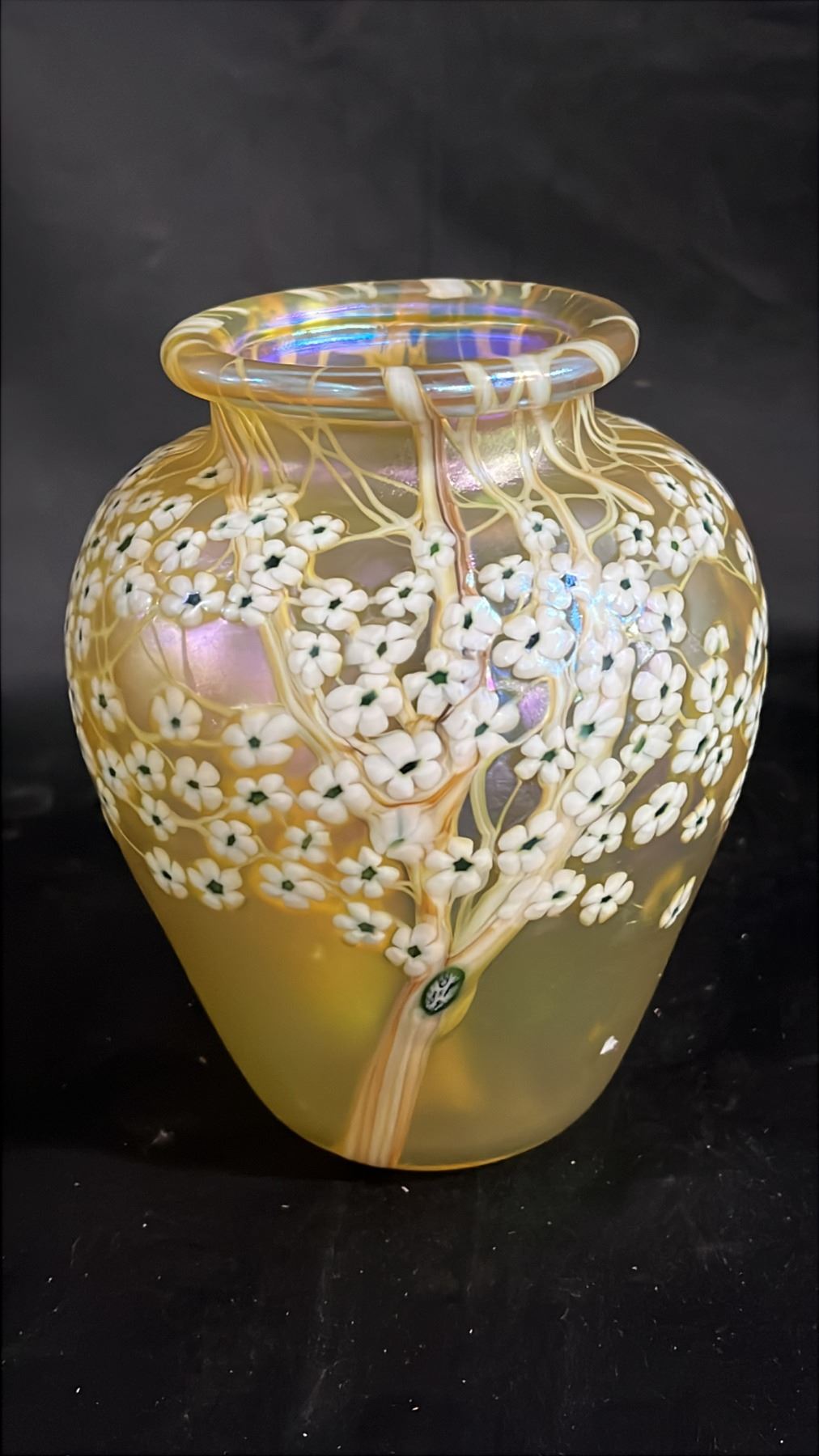 ORIENT & FLUME HAWTHORNE FOREST TREE ART GLASS VASE 6" TALL - Able Auctions