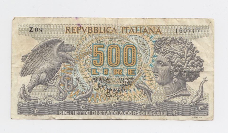 1966 Italy 500 Lire Note