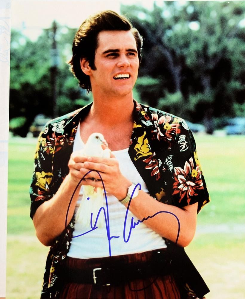 Jim Carrey signed Ace Ventura promo photo