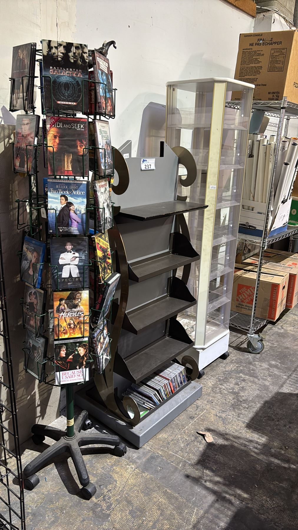 3 ASSORTED MULTI-TIER RACKS WITH DVD & CD CONTENTS - Able Auctions