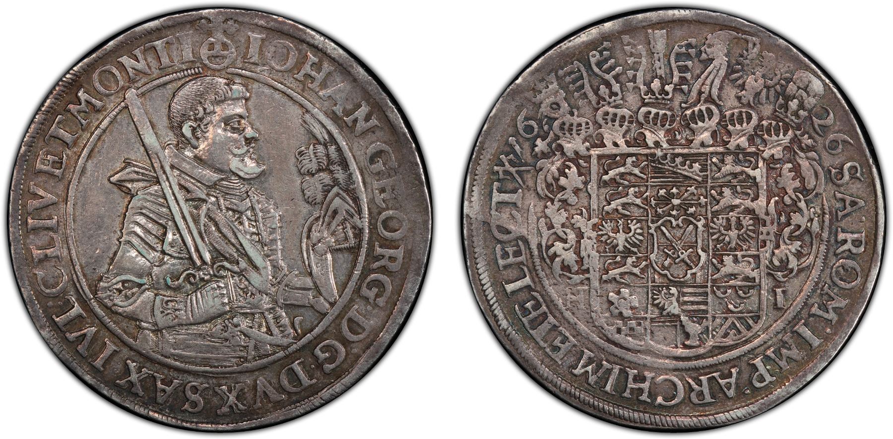 SAXONY: Hans Georg I, 1591-1656, AR thaler, 1626, PCGS AU50 - Stephen ...