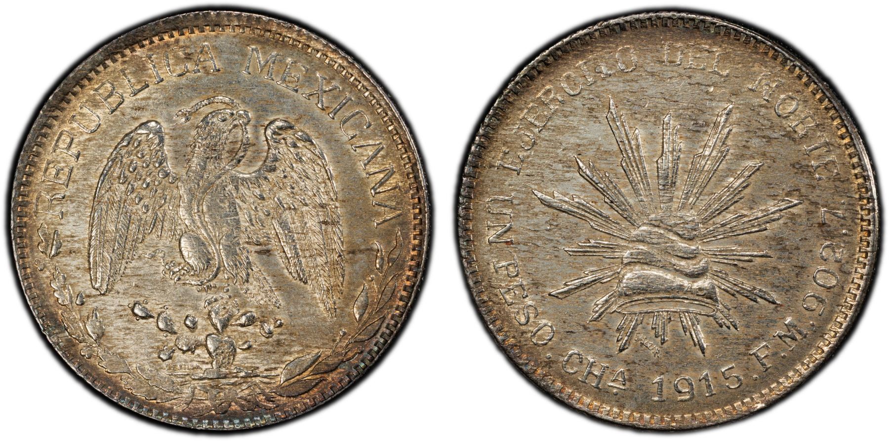 MEXICO: Revolutionary Issue, AR peso, Chihuahua, 1915-CHa, PCGS Unc ...
