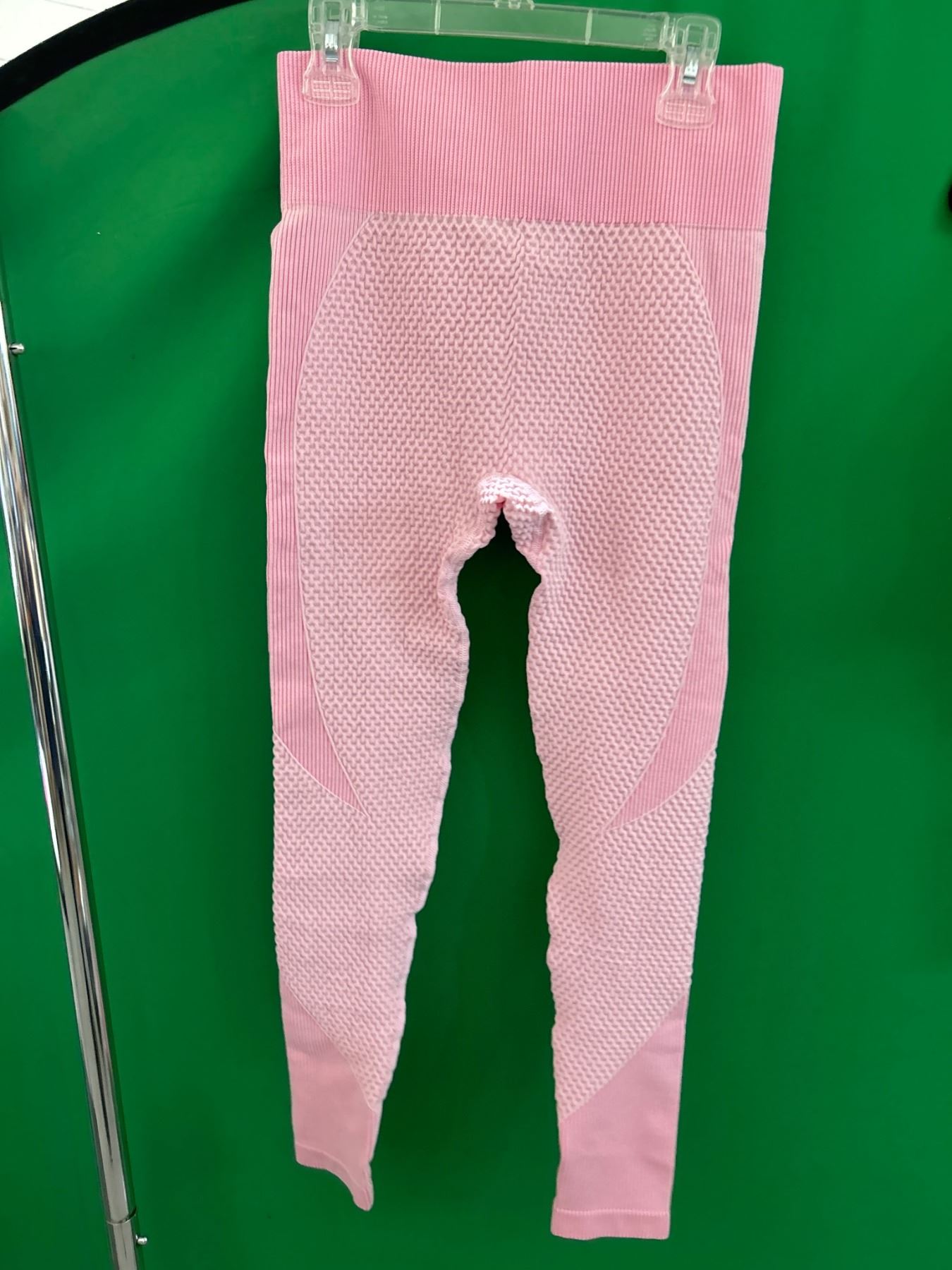 Three-Piece Pink Activewear Set – Jacket, Sports Bra, and Leggings – Size M