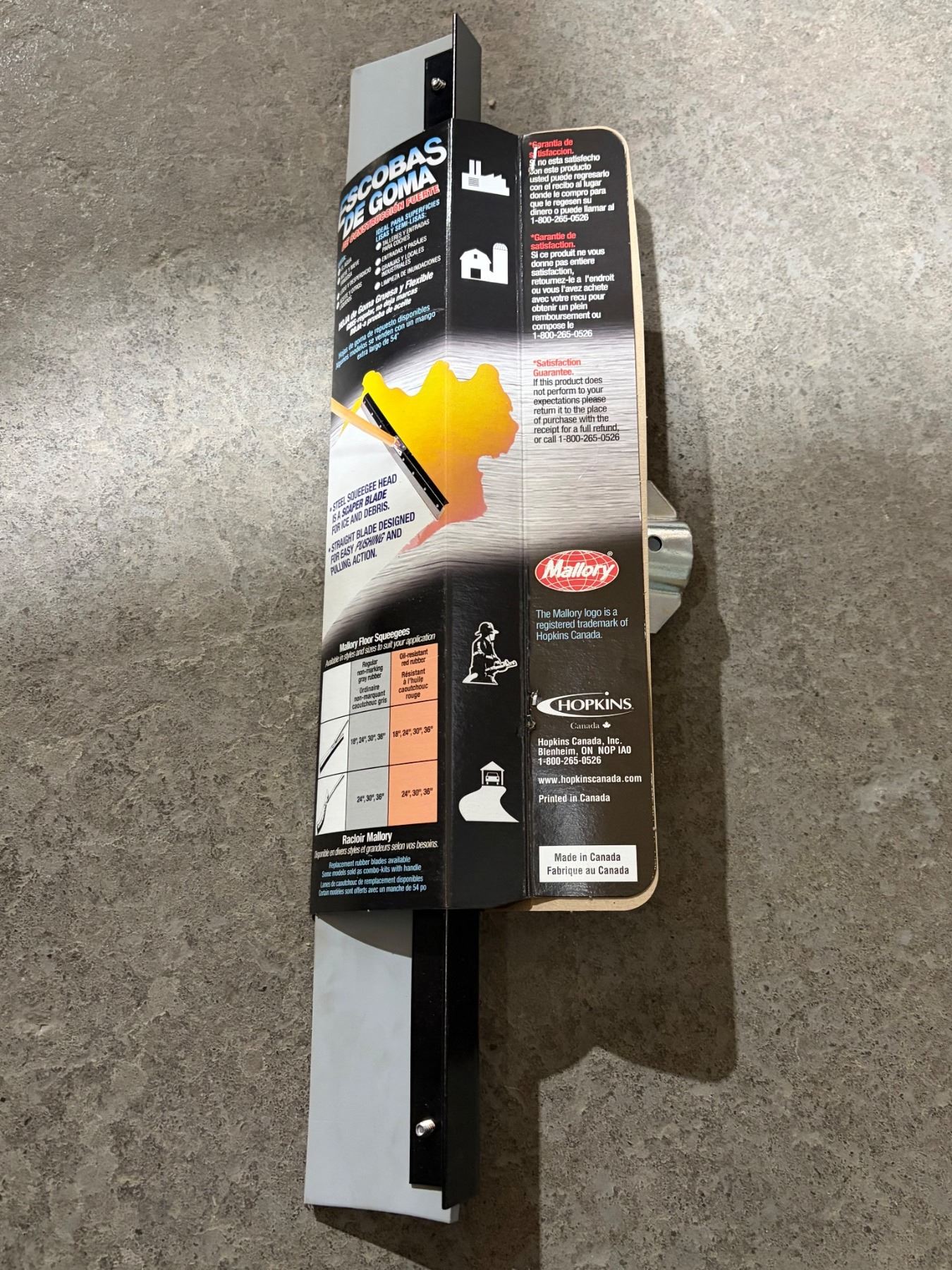 Heavy-Duty Rubber Floor Squeegee replacement Headwith Handle Attachment ...