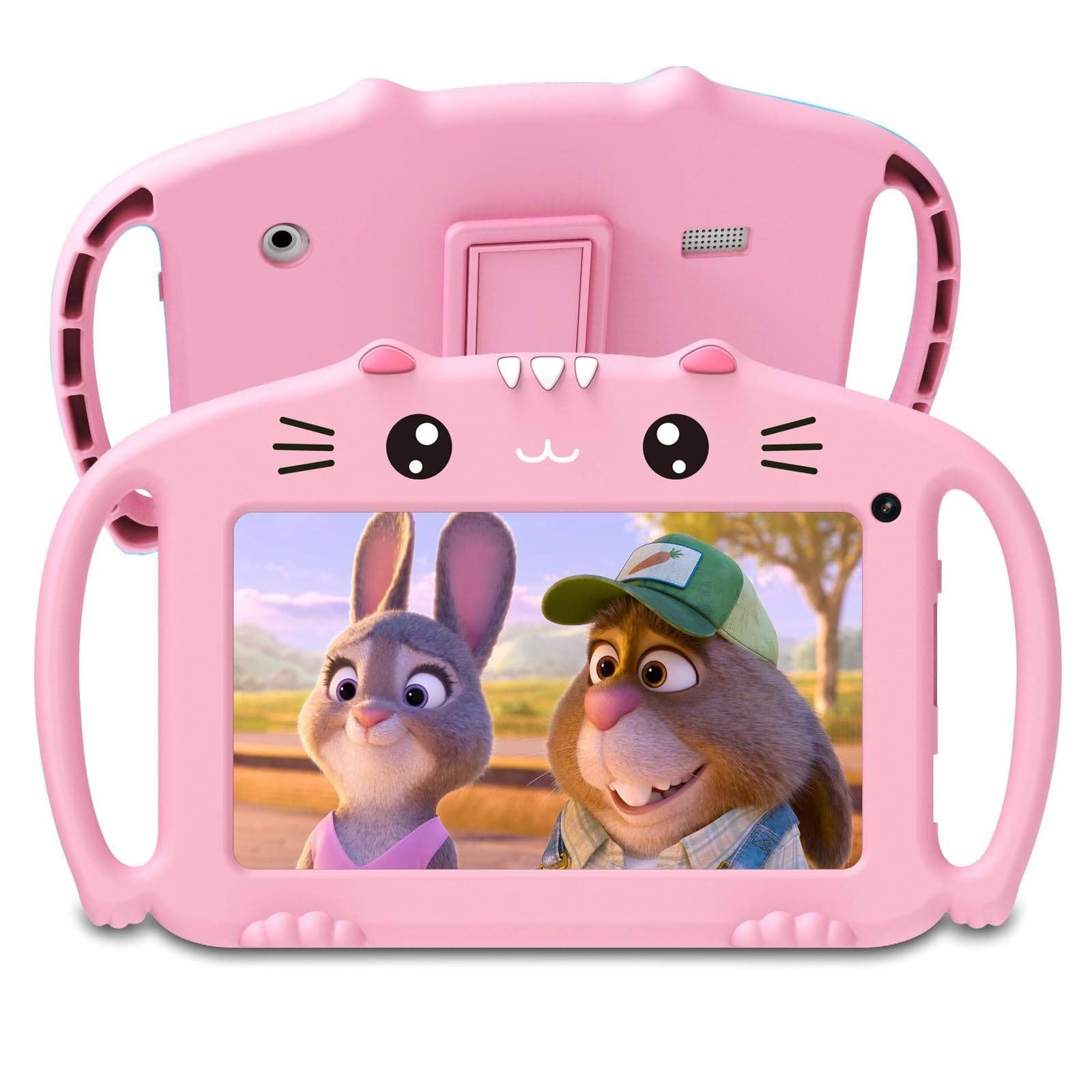 Kids702A Pink Tablet with Ocean Theme and Handles