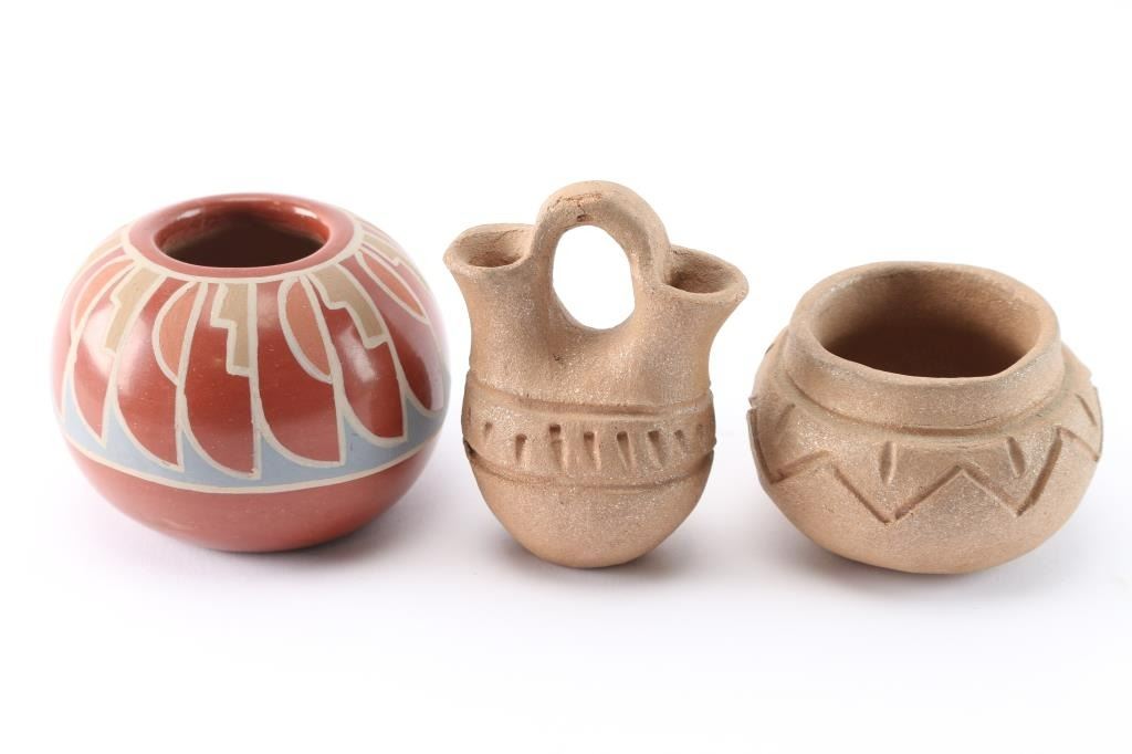 Lot of 3 Small Native American Pots.