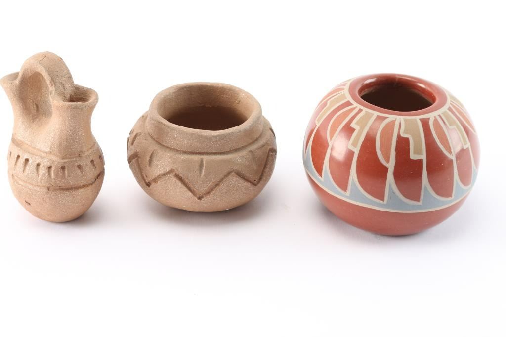 Lot of 3 Small Native American Pots.