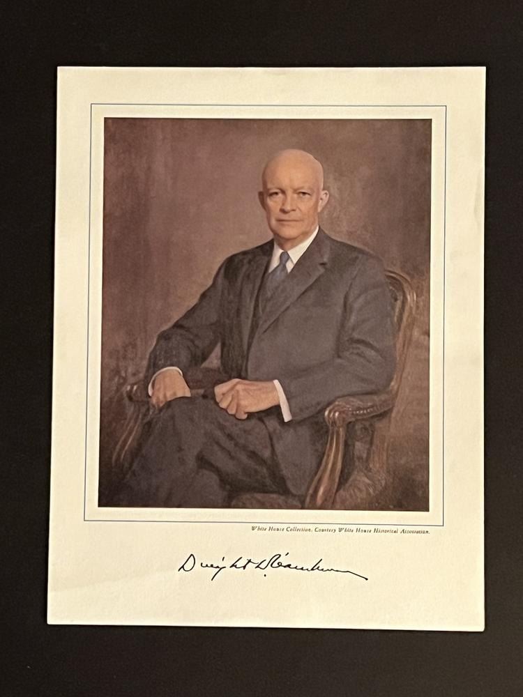 34th President Dwight D. Eisenhower Facsimile Signed Photo Art Print