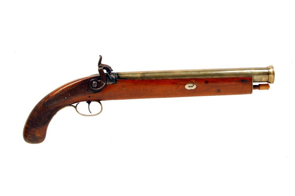 H Holland Percussion Fowler SN:NVSN Antique Blunderbuss pistol of ...