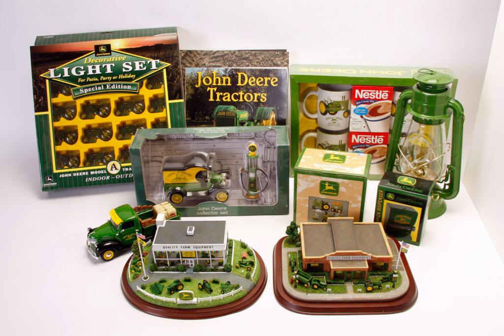 Large Lot of John Deere Memorabilia including two replicas of a John ...
