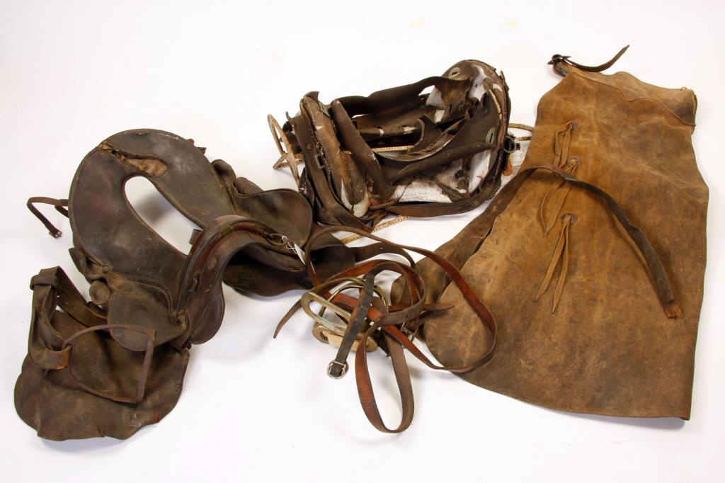 Bonanza Lot of Western Memorabilia including two antique saddles, men's ...