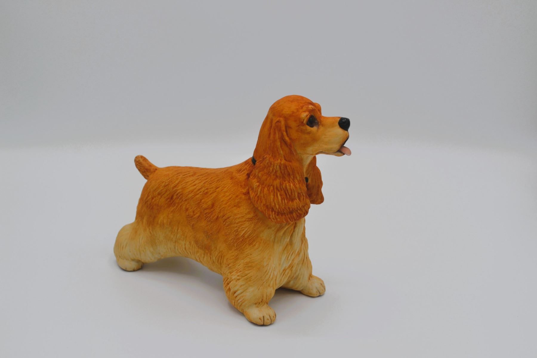 Boehm Porcelain Cocker Spaniel Dog Sculpture, Buff, 1980