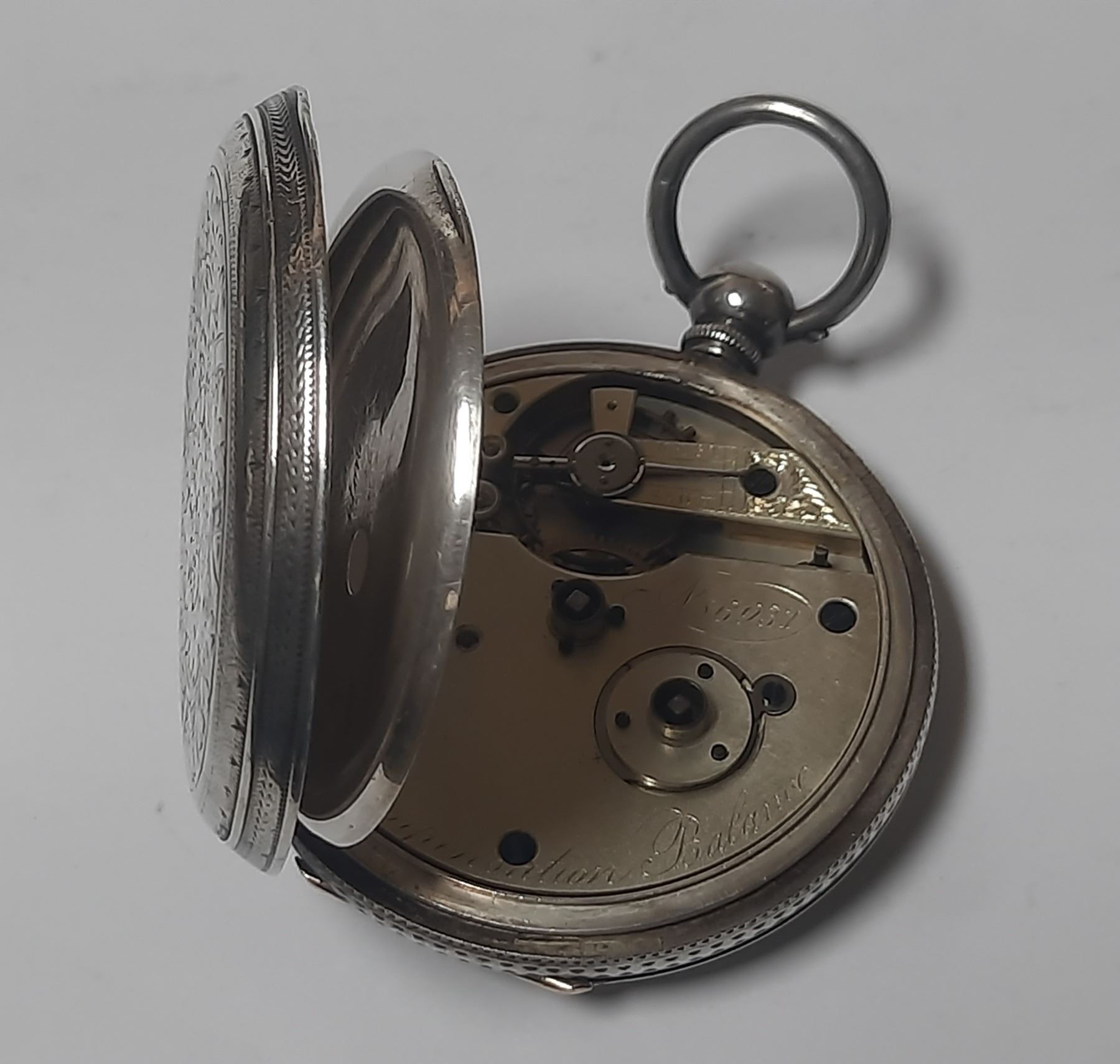Patent Leader, Running Pocket Watch - Key Wound, Silver Marking ...