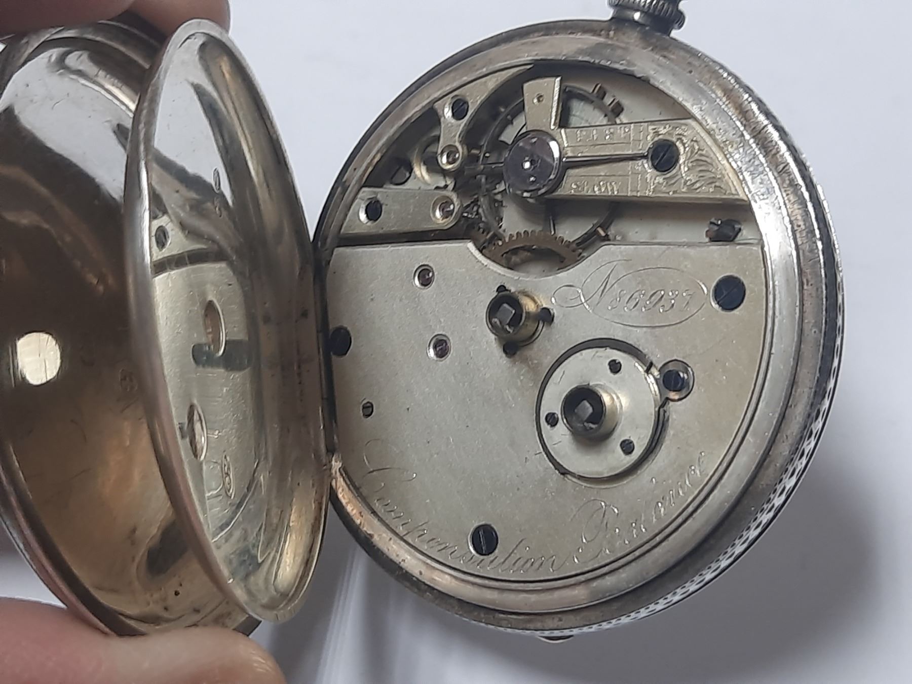 Patent Leader, Running Pocket Watch - Key Wound, Silver Marking ...