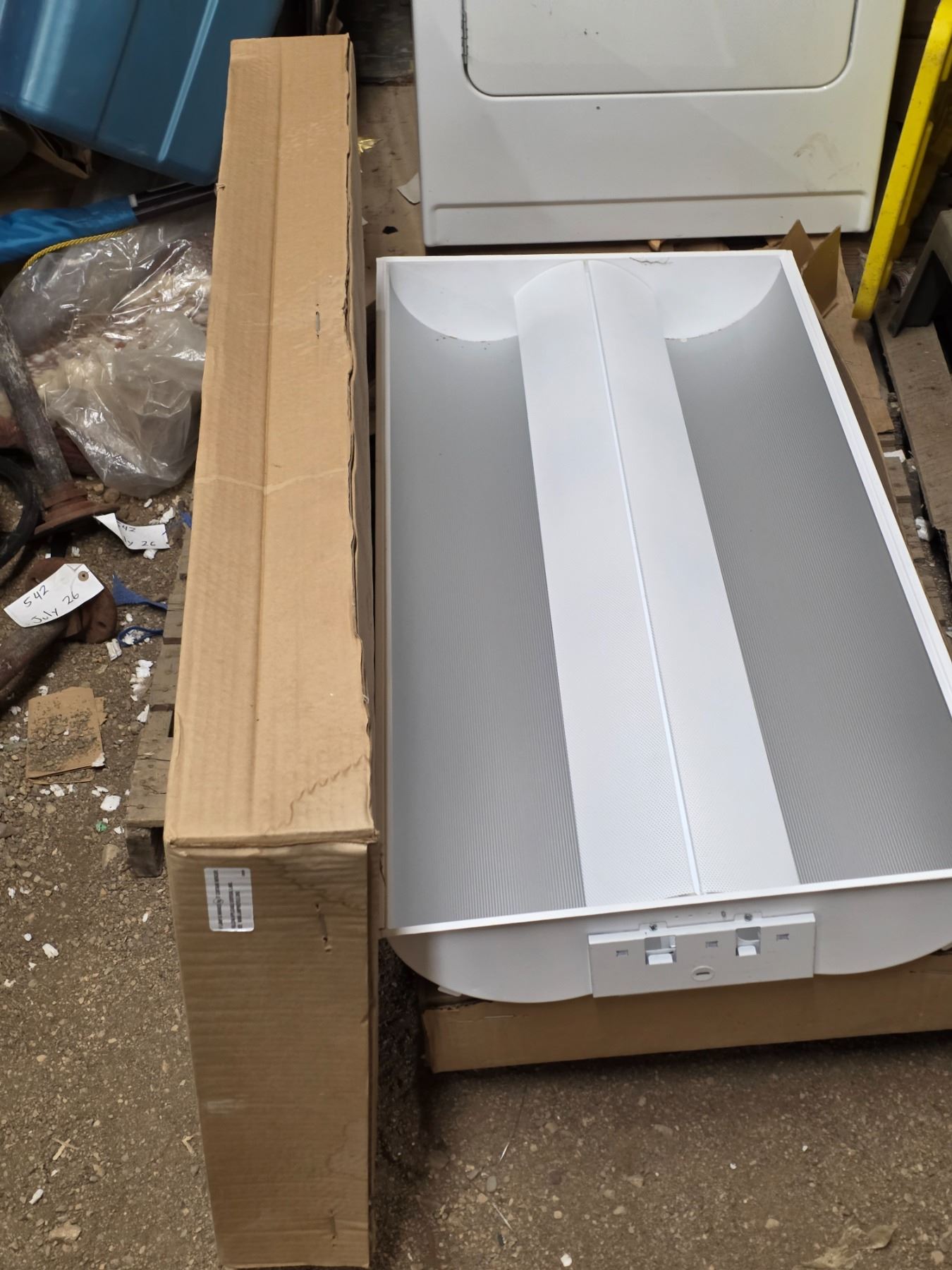 2 Fluorescent light fixtures-4ft by 2ft- new - Schmalz Auctions