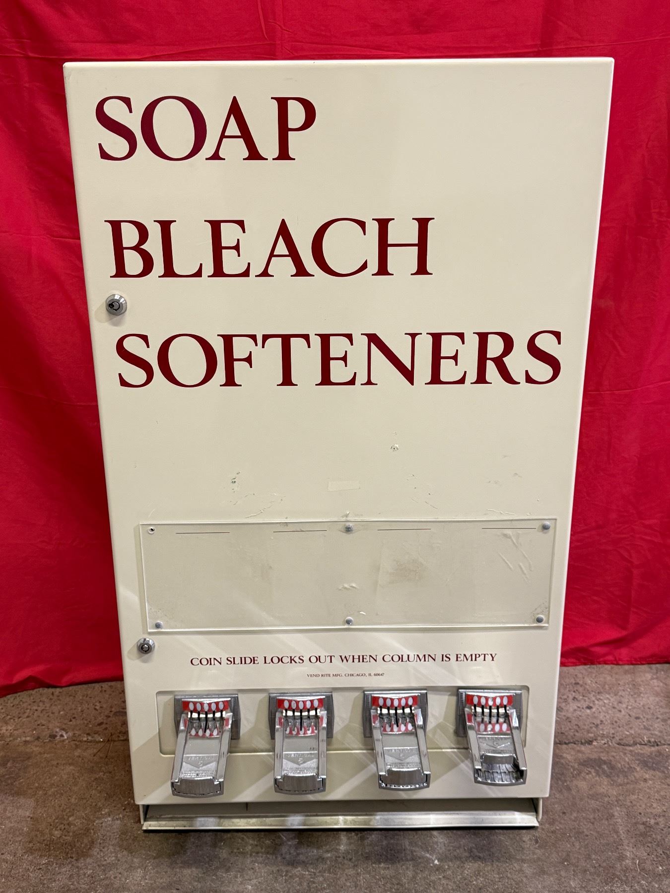 Vintage $1 Coin Op Soap / Bleach / Softeners Dispenser
