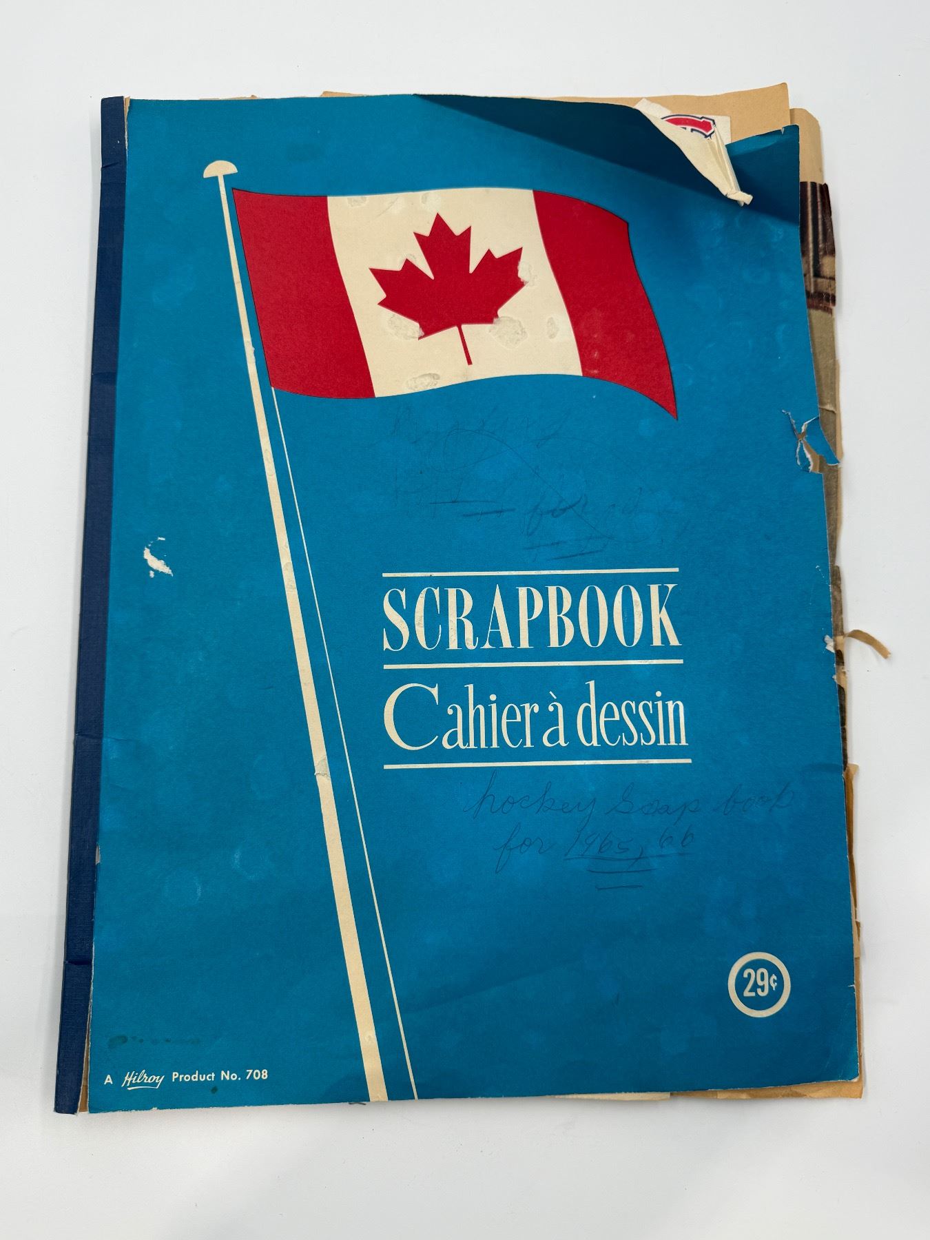 Vintage Canadian Scrapbook Filled With Vintage Hockey Ephemera