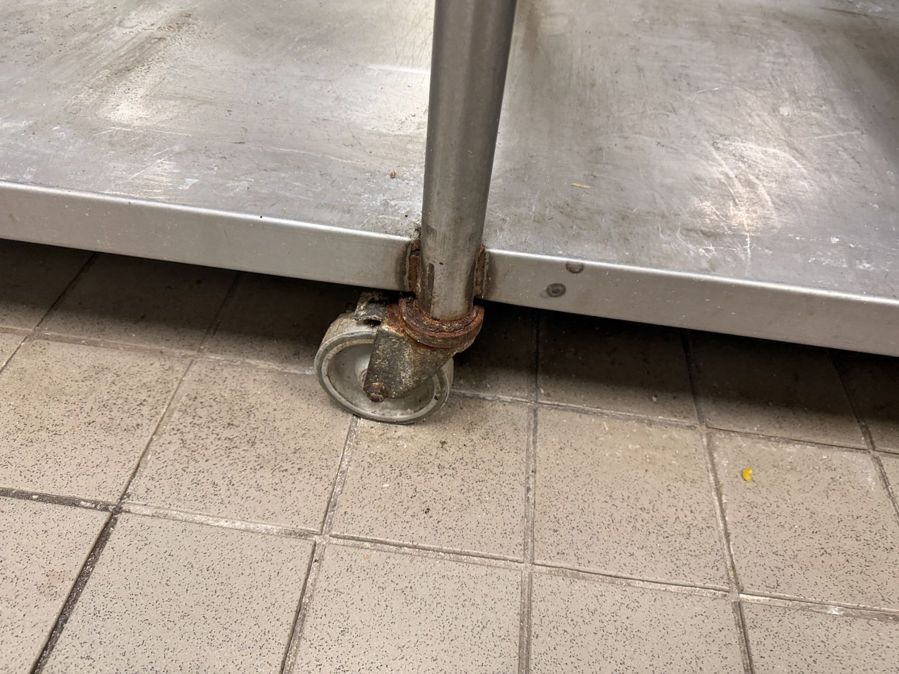 Metal Work Table on Wheels w/ Undershelf 96" x 37" x 36"H (contents not ...