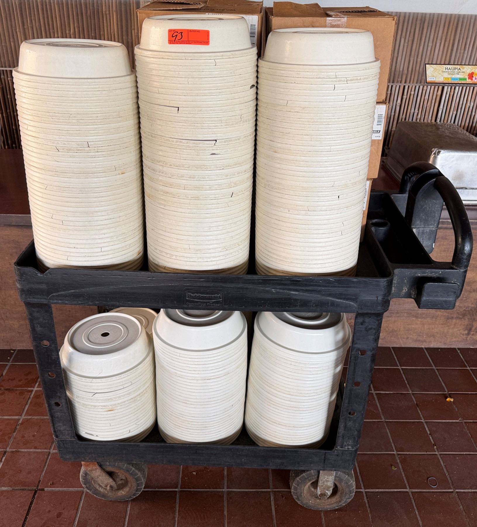Multiple Carlisle Plate Covers on Utility Cart