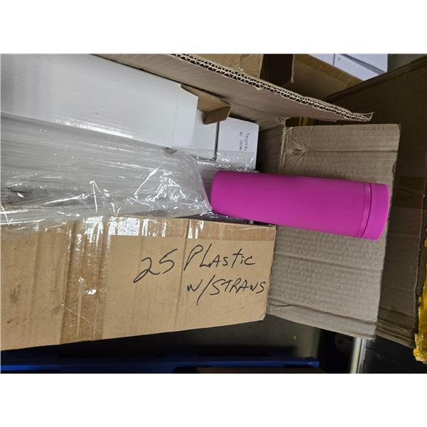1 case Of Plastic Cups & Straws