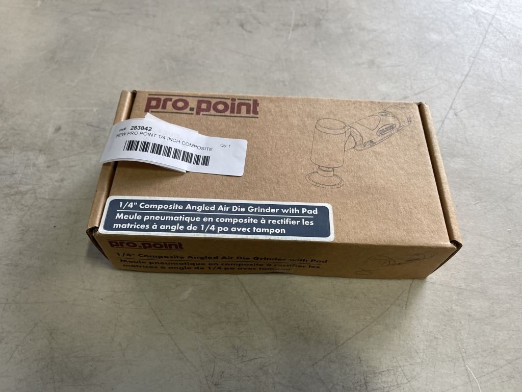 NEW PRO POINT 1/4 INCH COMPOSITE ANGLED AIR DIE GRINDER WITH PAD