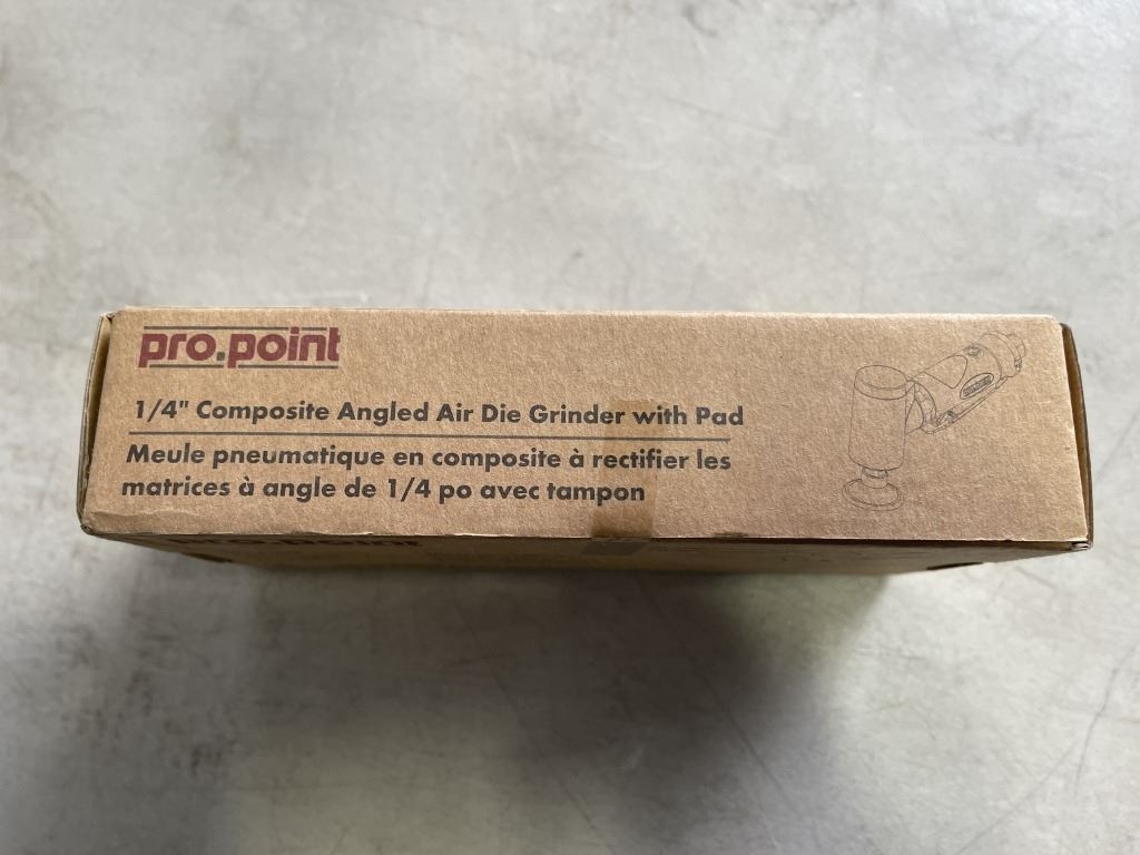 NEW PRO POINT 1/4 INCH COMPOSITE ANGLED AIR DIE GRINDER WITH PAD
